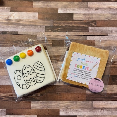 PYO COOKIE TAG, Paint Your Own Cookie Kit Instructions Rainbow Hearts ...