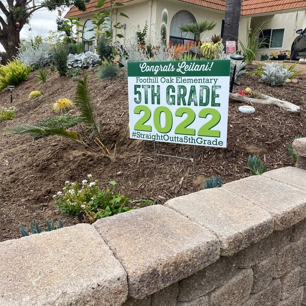Personalized 5th Grade Graduation Yard Sign, Senior 2026, Custom ...