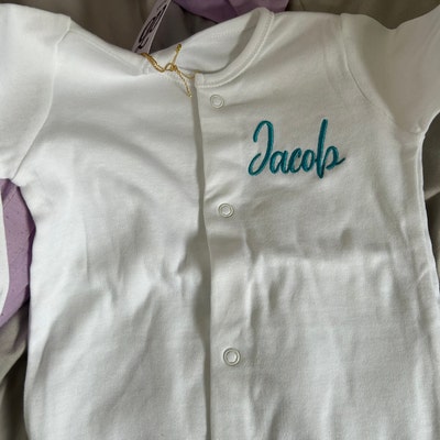 Sleepsuit Embroidered Personalised Name Sleepsuit - Etsy