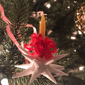 Moravian Star Ornaments Christmas Keepsake 2 Wooden Handcrafted White 3 ...