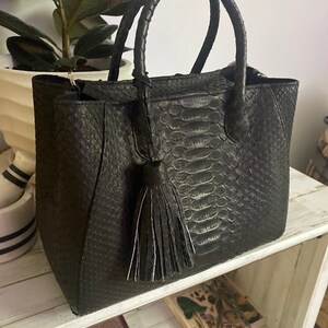 Black and White Bag Python Bag Snakeskin Bag Hobo Bag Gift - Etsy