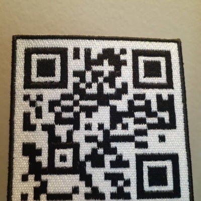 QR Rick Roll Patch Fully Embroidered, Never Gonna Give You up Video ...
