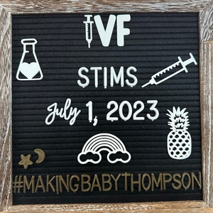 IVF Letter Board Icons French Fries Pineapple Shot Rainbow, Test Tube ...