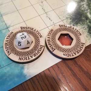 Inspiration Tokens Engraved Hardwood and Resin D&D 5E - Etsy