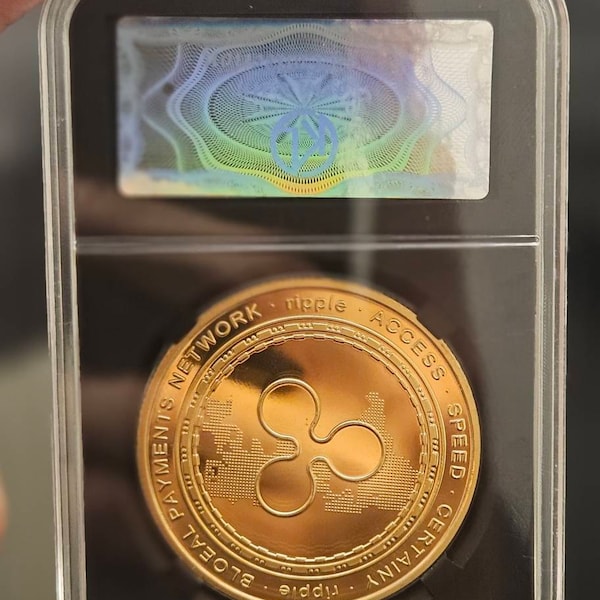 Bitcoin Physical Coin Golden Color in Rectangle Protective Case ...