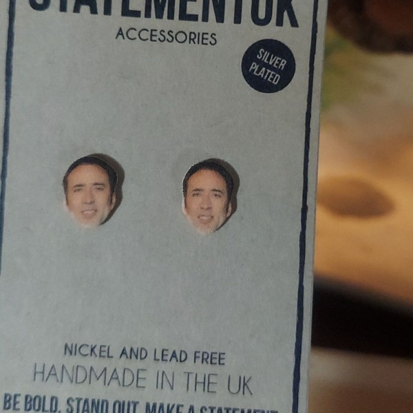 Nicolas Cage Actor/ Celeb Head / Face Stud Earrings - 1 Pair - Etsy