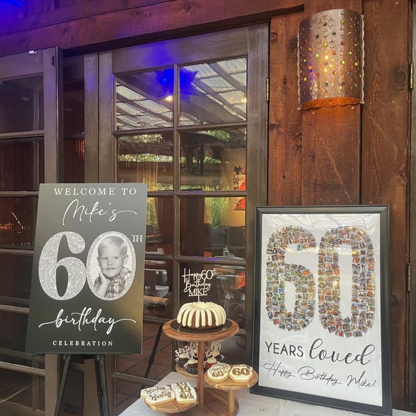 Custom 60th Birthday Party Welcome Sign 60th Birthday Celebration 60th ...