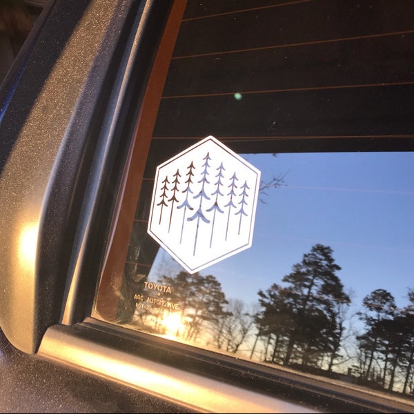 Forest Decal, Mountain Decal, Tree Decal, Outdoor Decal, Adventure ...