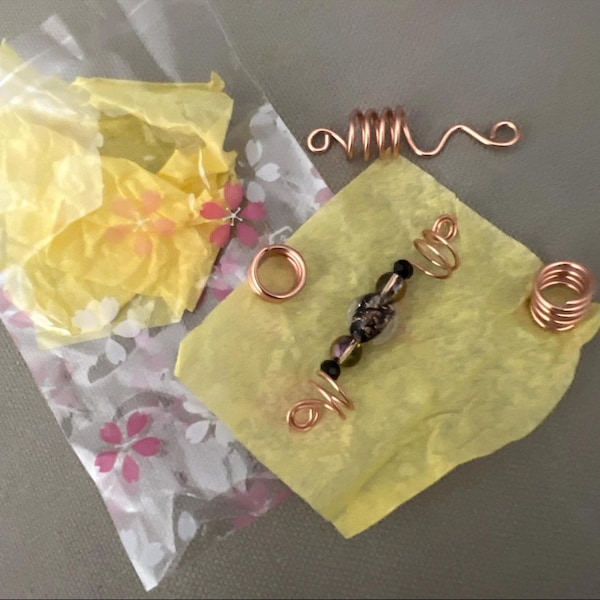 Loc Jewelry W/gold Glass Beads Set of 5 Dread/braid Charms Dreadlock ...