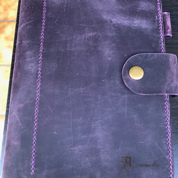 Personalized Vintage Purple Leather Notebook Cover Diary Planner A5 ...