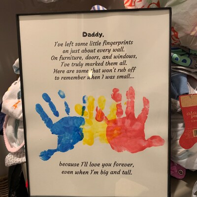 Daddy Handprint Template Gift From Kids Little Fingerprints We'll Love ...