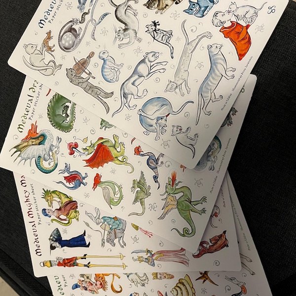 Sticker Sheet - MEDIEVAL ODDITIES- Funny Whimsical Historical Stickers ...