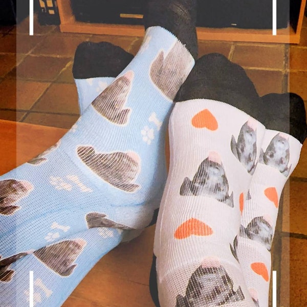 Custom Dog Socks, Personalized Pet Photo Socks, Customized Cute Dog ...