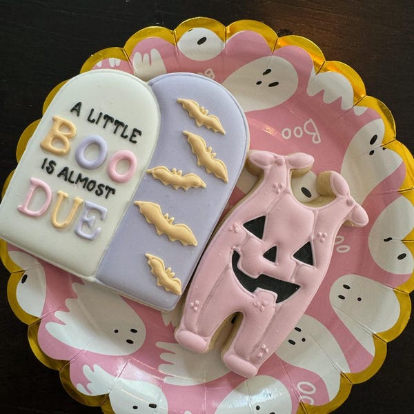 Halloween Baby Shower Cookies: 'A Little Boo is Almost Due' Theme - Etsy