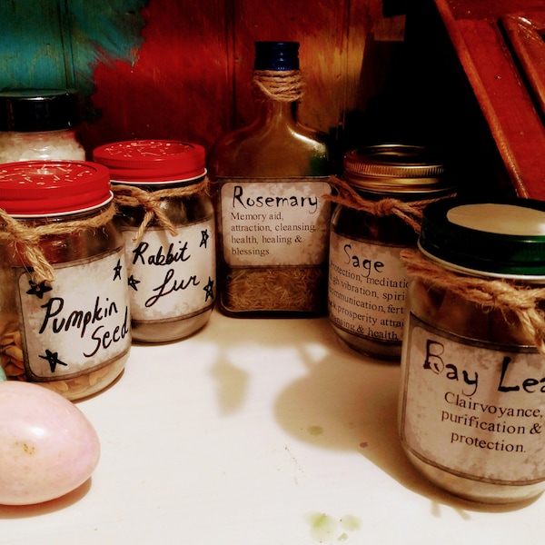 HERBAL Apothecary & Spell Jar Labels for Witches. Wiccans, Pagans ...