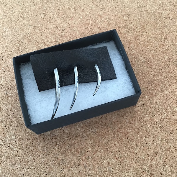 TRIS: Scythe Statement Earrings, Set of 3, Sterling Silver - Joanna ...