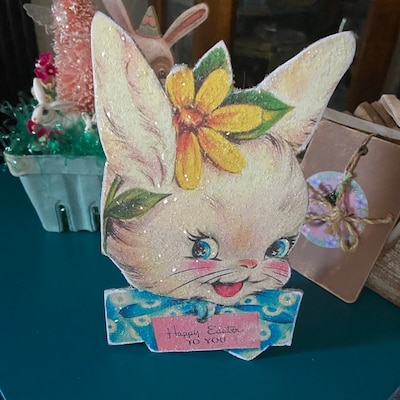 Handmade Vintage Style Easter Bunny Standee Decor - Etsy