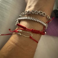 925 Safety Pin, Red String Bracelet, Paper Clip Bracelet, Minimal Gold ...