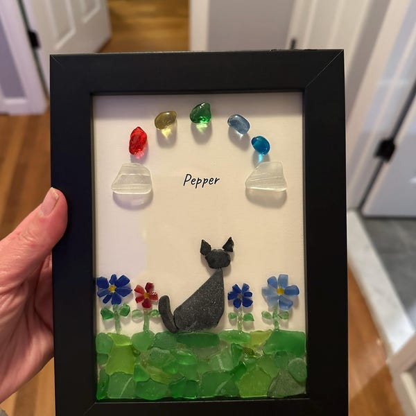 Sea Glass Art, Pebble Art, All You Need is Love and a Dog, Customizable ...