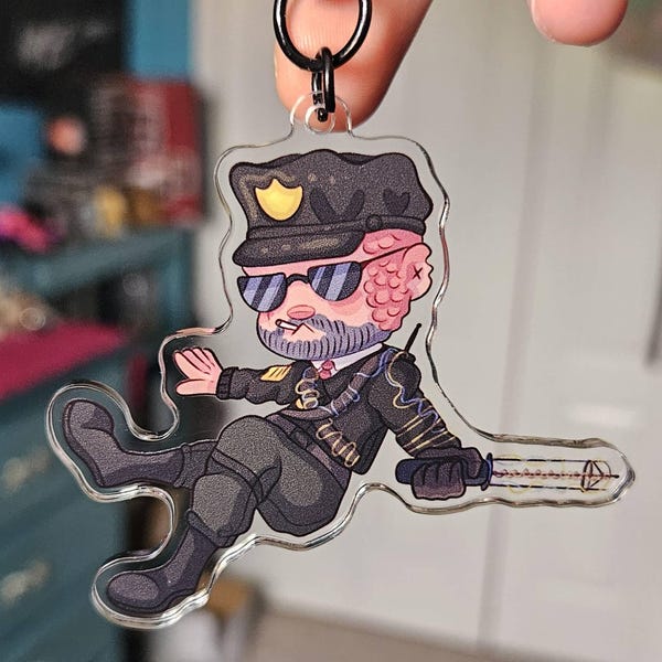 Stares at You Autistically One Sided Holographic Acrylic Keychain (LAST ...