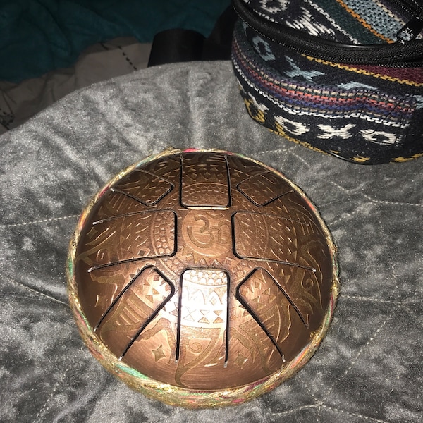 Beautiful OM Carving Happy Drum (steel Drum/handpan) Musical Instrument ...