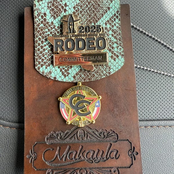 Leather Badge Holder - Personalized Rodeo Committee Badges - Custom ...