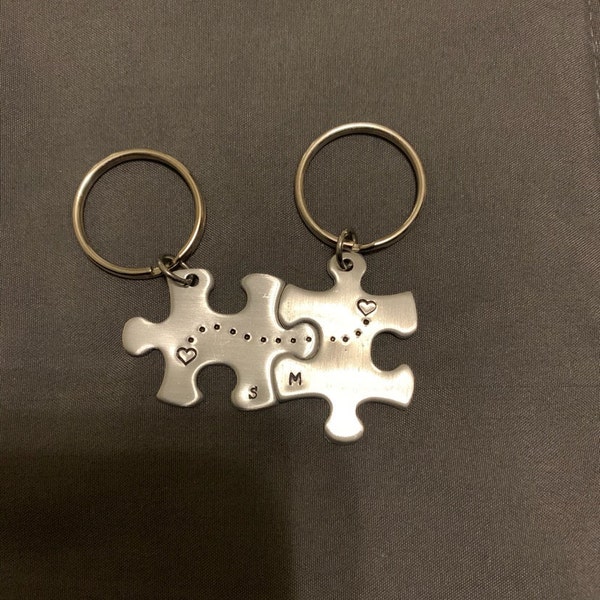 Puzzle Piece Keychains, Keychain Set, His and Hers Key Chains ...