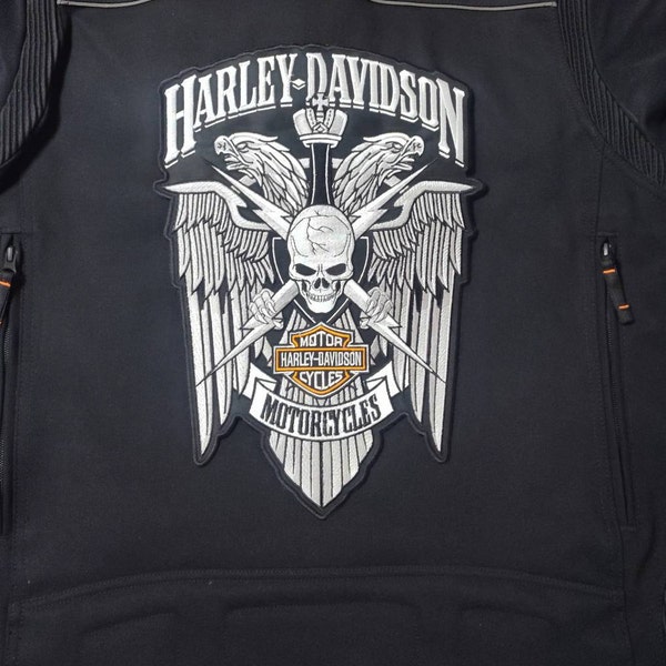 Harley Davidson WINGS SKULL Large Back Patch for Custom Biker Vest - Etsy