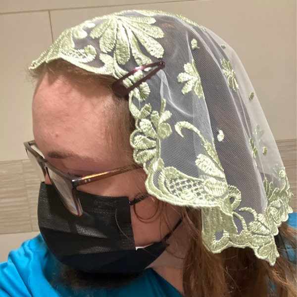 Pistachio Church Veil, Catholic Head Covering Veil for Church, Catholic ...