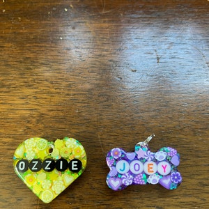 Custom Resin Pet ID Tags With Letter Beads Personalized Key - Etsy
