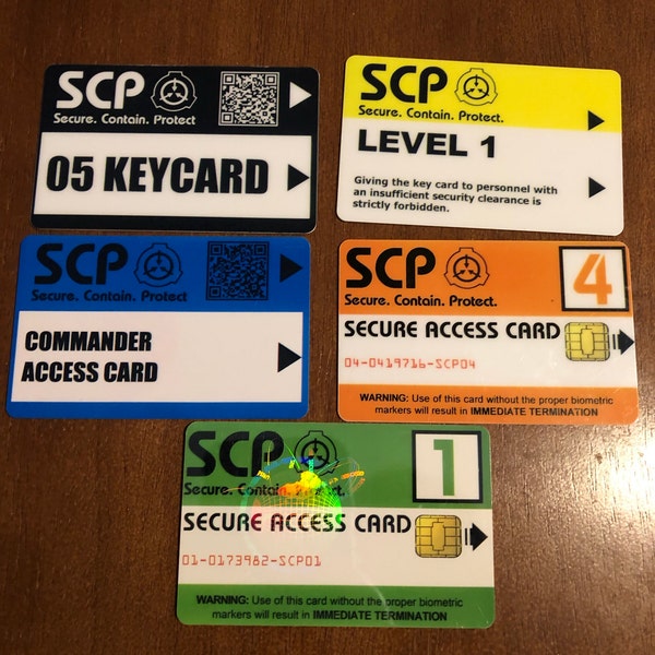 SCP Key Cards – Class D Collection (5-card Pack) - Etsy