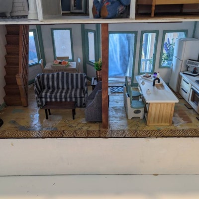 Round Beaded Mirror Natural Wood Macy Mae 1:12 Scale Miniature ...