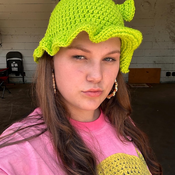 Evil Eye Crochet Bucket | Granny Square Evil Eye Hat | Handmade Crochet ...