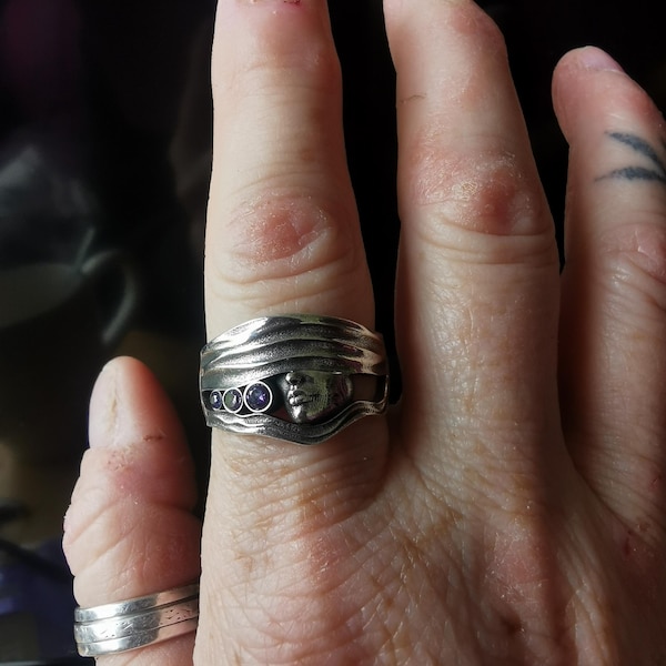 Saint Rose of Lima Ring, Engraved Roses Religious Ring, Christian Thumb ...