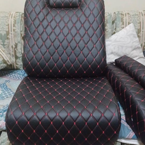 Quilted Vinyl Grain Faux Leather Car Upholstery Fabric | 2"x3" - 5x7 ...