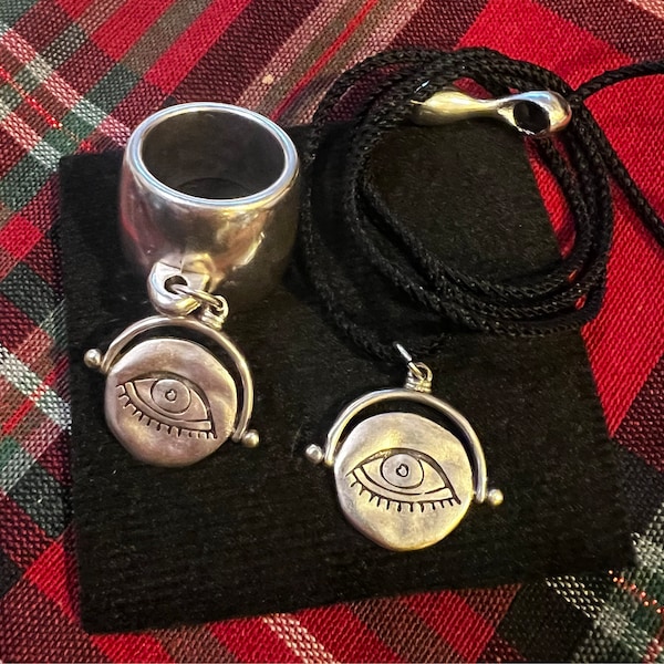 Giant EVIL EYE Ring, Statement Padlock With Key Ring, Heavy Massive ...