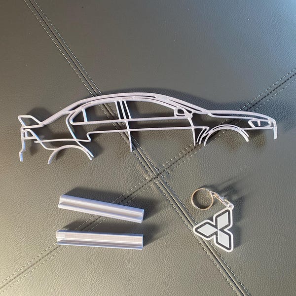 Mitsubishi Evo X Silhouette Wall / Desk Art Perfect Gift for Car Lovers ...