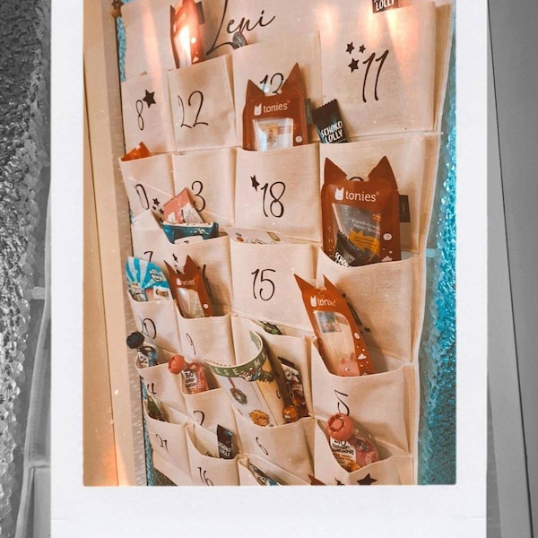 Personalized Advent Calendar for Children, Large | 24 Pockets to Fill ...