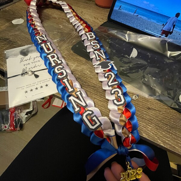 HIGH SCHOOL • COLLAGE • Graduation Lei • Grad • Gift • Class of 2024 ...