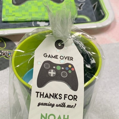Video Game Favor Tags With Black Controller, Printable Video Game Party ...