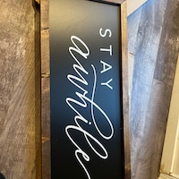Stay Awhile Wood Sign Entryway Sign Farmhouse Wall Decor Rustic Wall ...