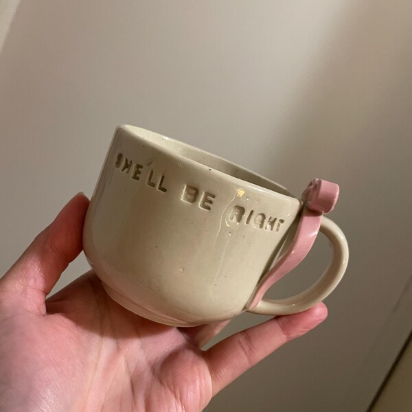 Personalised Bow Mug, Write Whatever You Want! Handmade Custom Ceramic ...