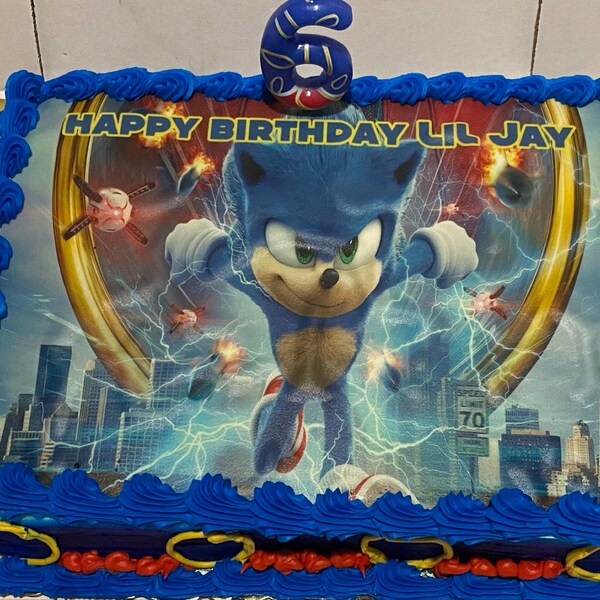 Sonic Edible Sugar Sheets/icing Sheets,cake, Cookies, Cupcake Toppers ...