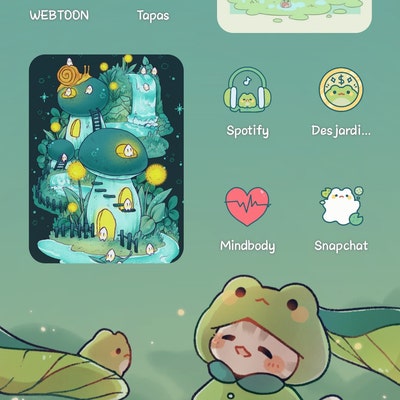 Cute Froggy App Icon Set Kawaii Aesthetic Theme for Android IOS Tablet ...