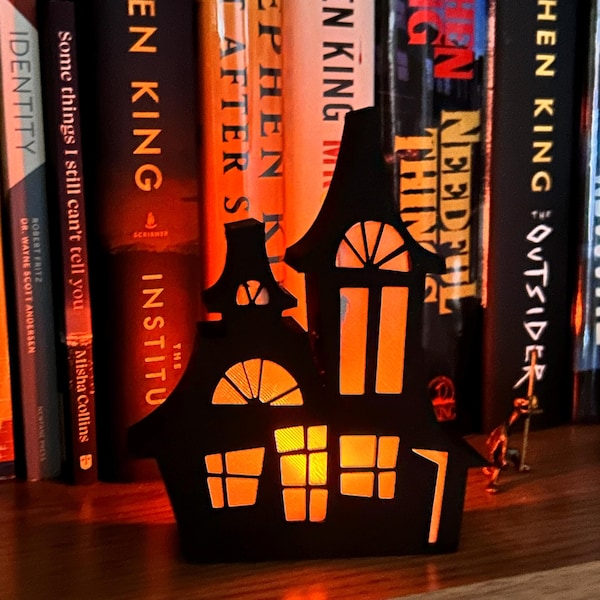 Halloween Decoration, Haunted House, Light up With LED Tealight - Etsy