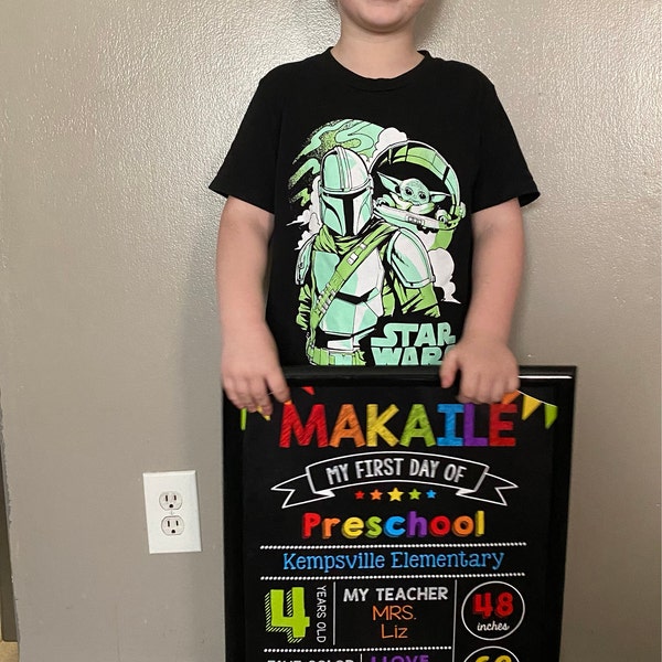 Editable First Day of School Poster - DIGITAL FILE - Printable Rainbow ...