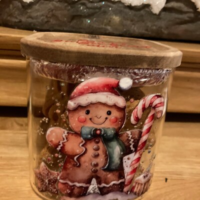 Personalised Gingerbread Man Treat Jar, Glass Storage Jar With ...