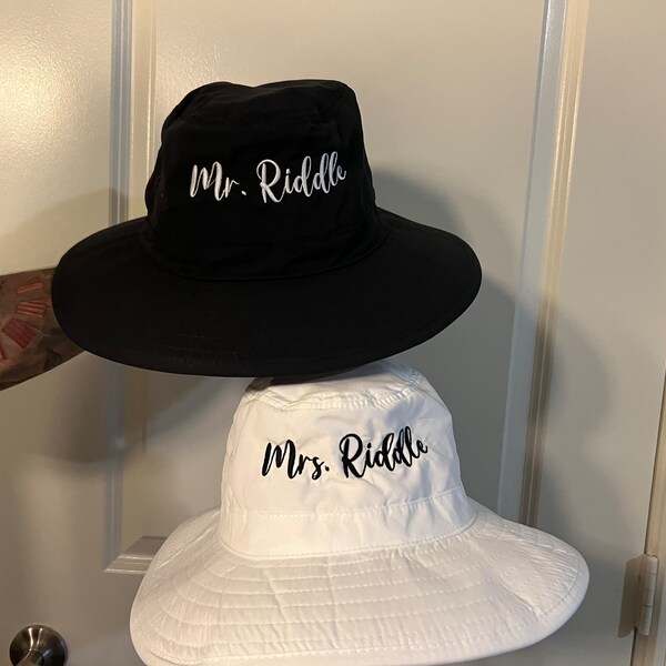 Customized Embroidered Bucket Hat, Custom Text Embroidery Bucket Hat ...