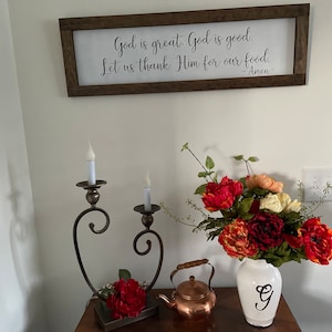God is Great, God is Good Framed Wooden Sign - Etsy