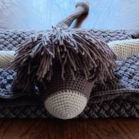 3in1 Highland Cow Folding Baby Blanket Crochet Pattern Scottish Cow ...
